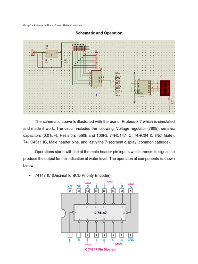 Schematic and Operation Group 1 | PDF | Logic Gate | Electronic Circuits