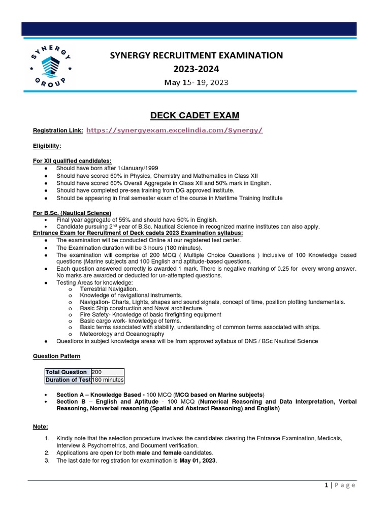 Synergy Examination Flyer 2023 PDF | PDF | Multiple Choice