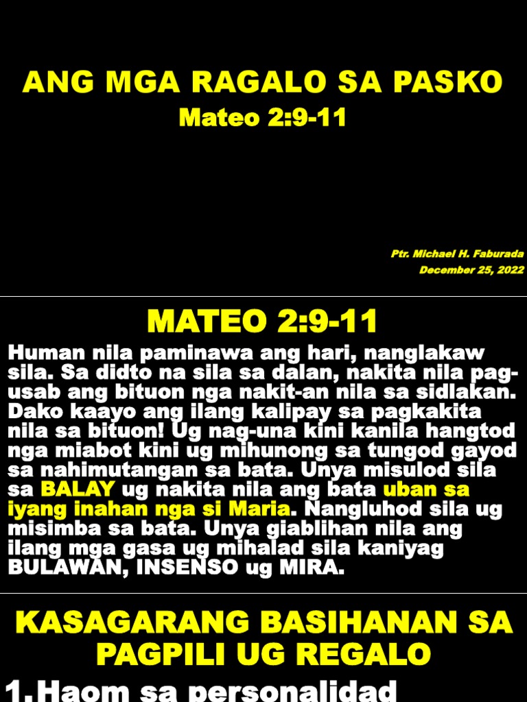 Ang Mga Regalo Sa Pasko PDF | PDF