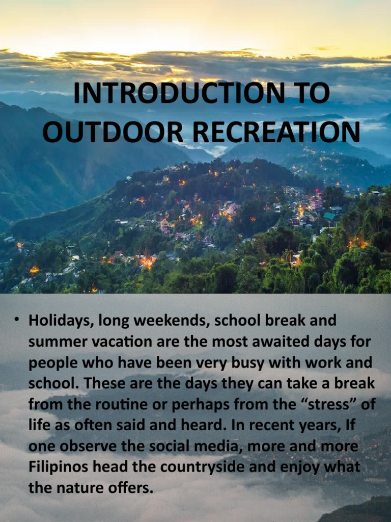 Introduction To Outdoor Recreation | PDF | Recreation | Outdoor Recreation