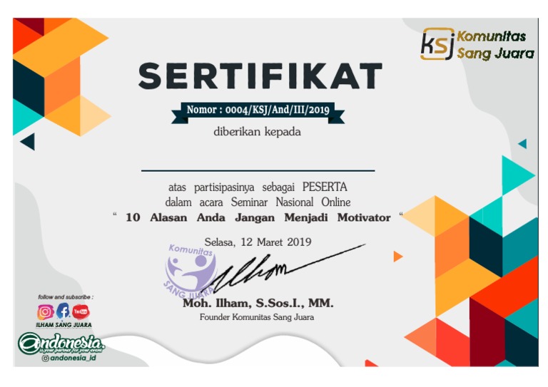 E-Sertifikat Seminar | PDF