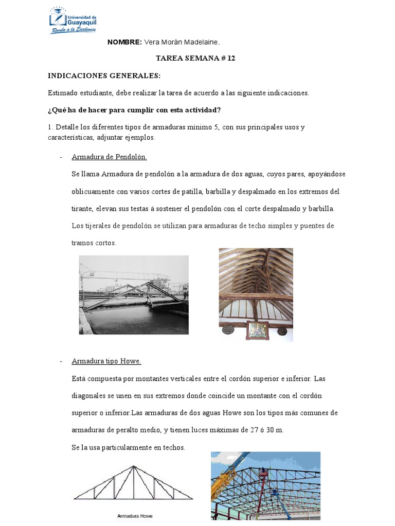 Tipos de Armaduras | PDF | Braguero | Ingeniería estructural