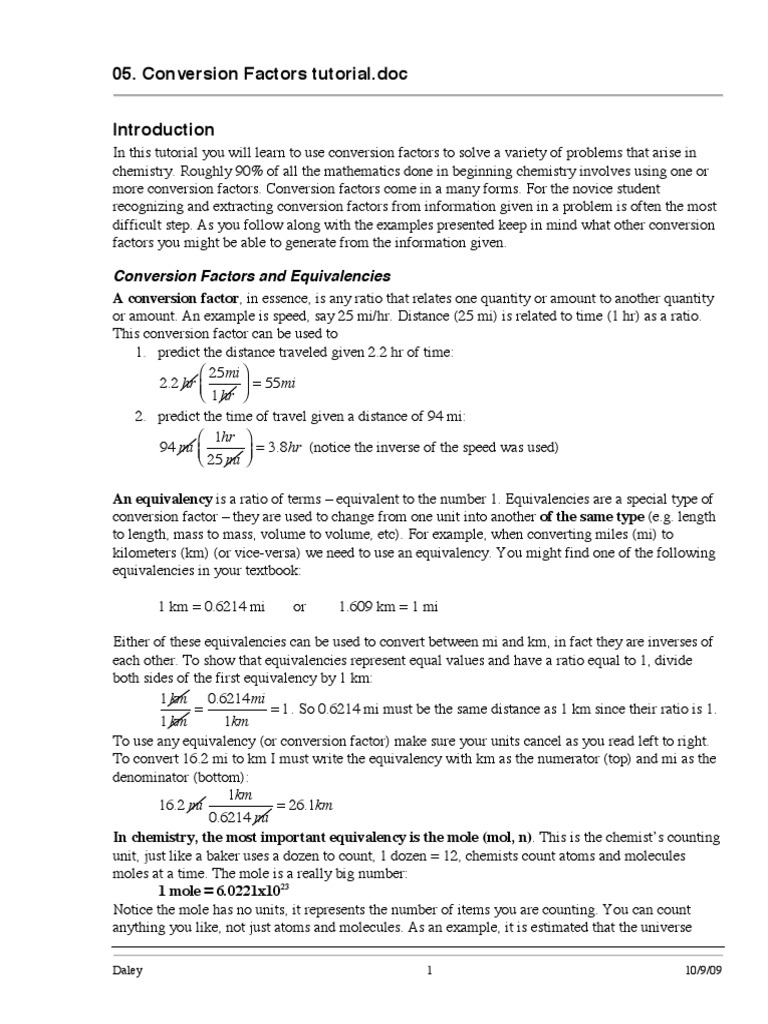 Conversion Factors | Download Free PDF | Mole (Unit) | Body Mass Index