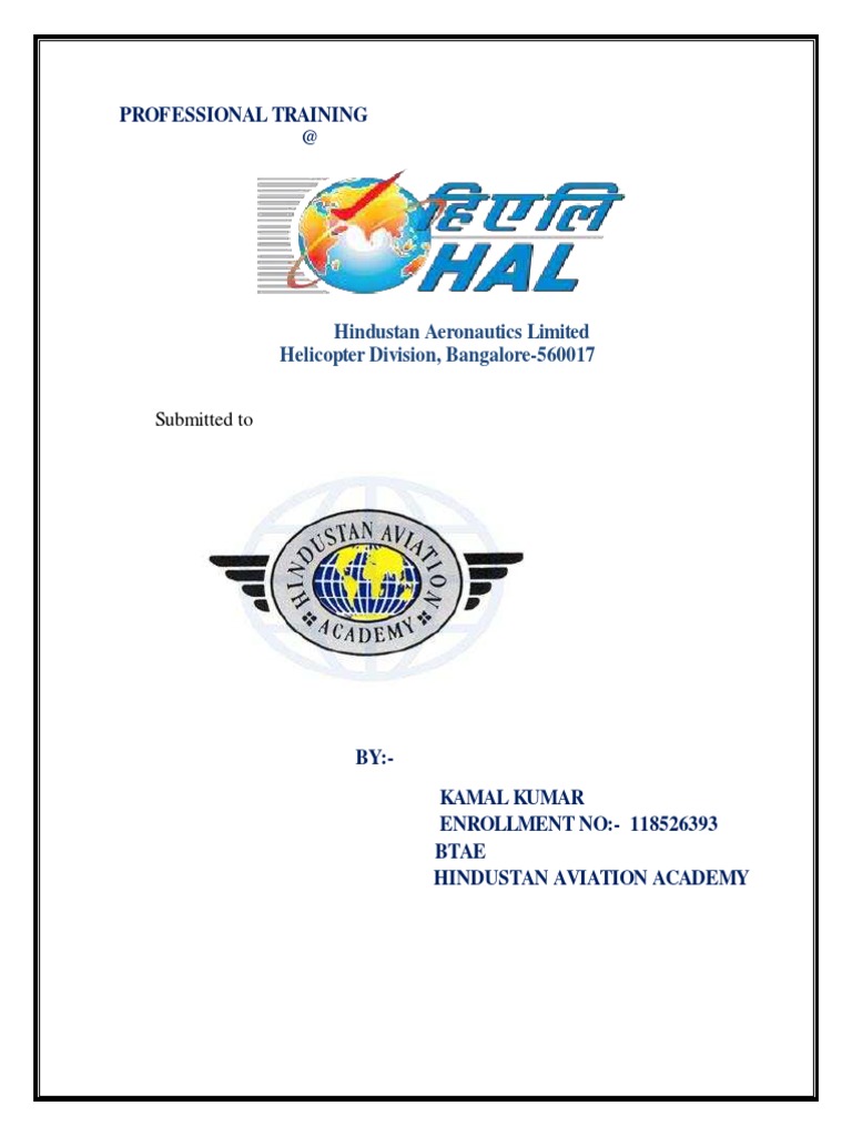 Professional Training Report at HAL | PDF | Helicopter Rotor | Aircraft