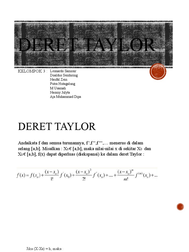 Deret Taylor | PDF | Metode & Bahan Ajar | Sains & Matematika