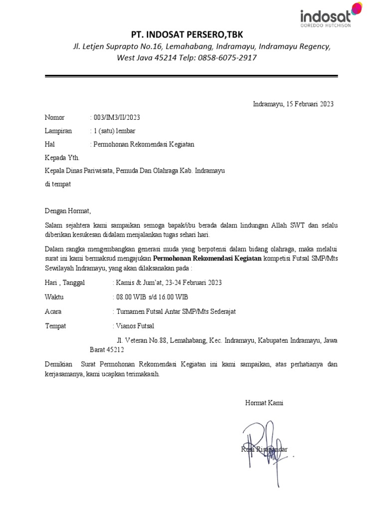 Surat Permohonan Fix | PDF