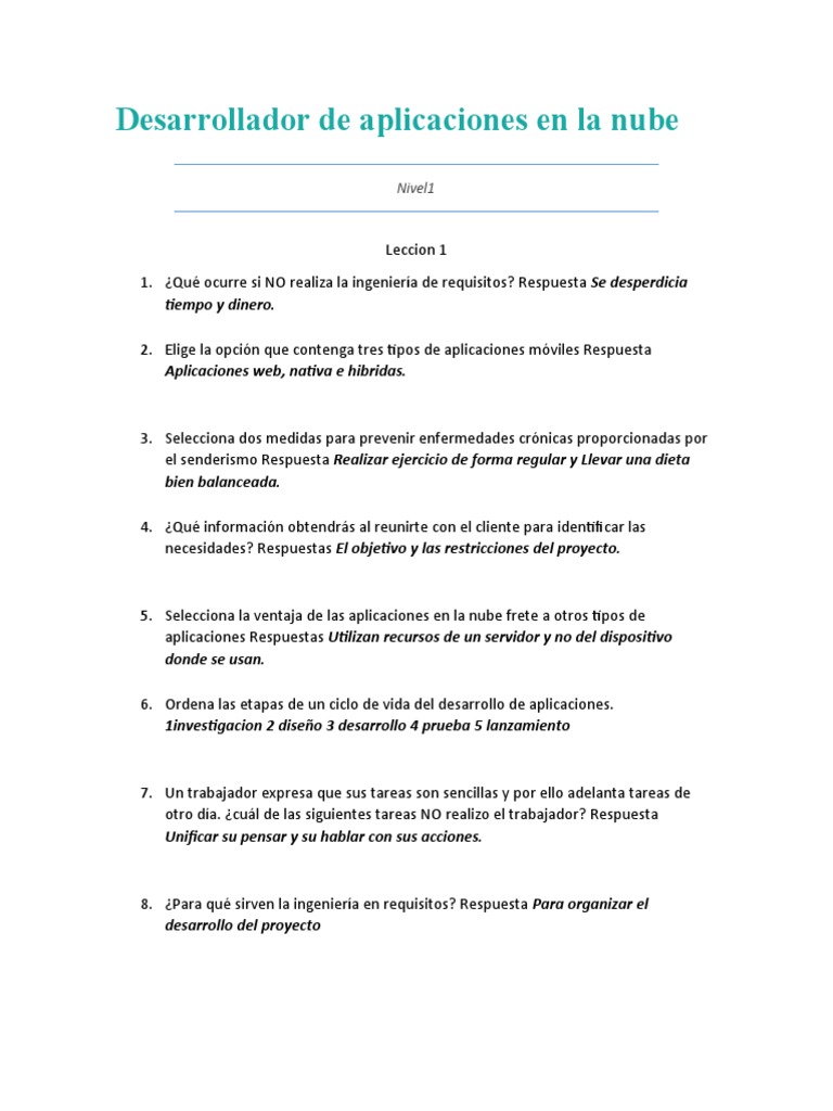 Desarrollador de Aplicaciones en La Nube | PDF | Computación en la nube ...