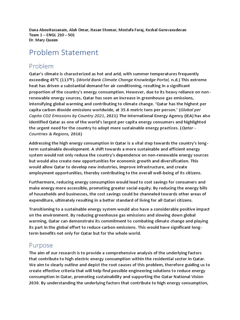 Problem Statement Final Draft | PDF | Efficient Energy Use | Renewable ...