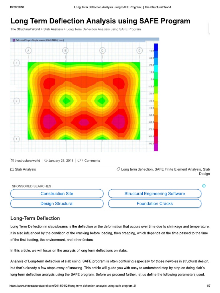 Long Term Deflection Analysis Using SAFE Program - The Structural World | PDF