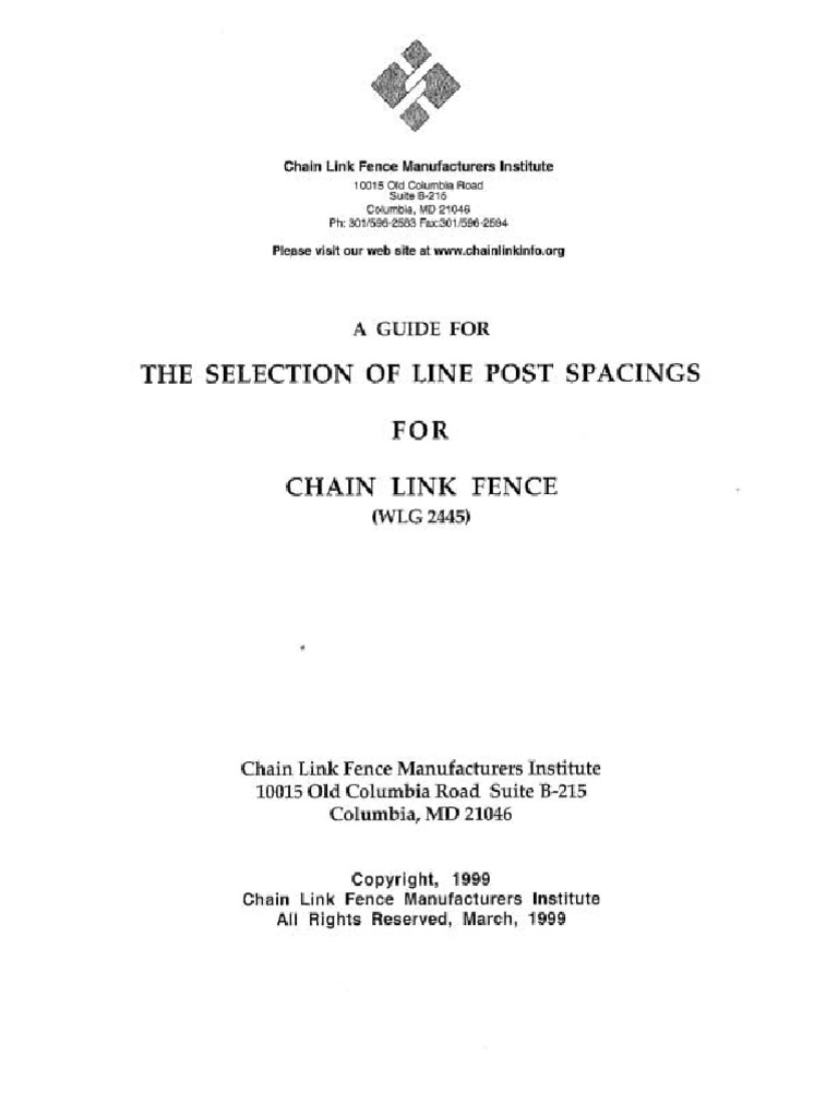 Steel-Chain Link Fence - Line - Post - Spacing - Guide | PDF
