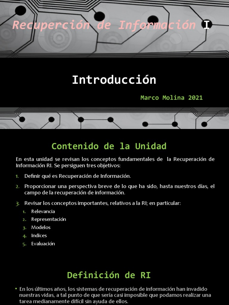 Unidad 01 - Recuperación de Información - Introducción | PDF | Red ...