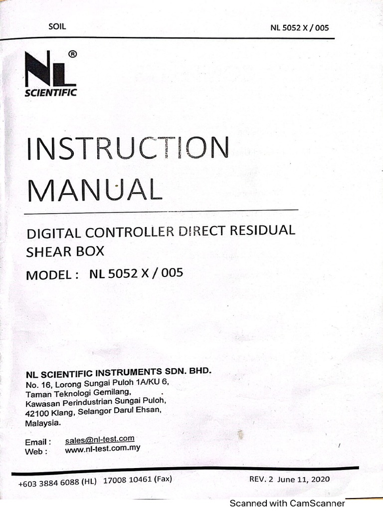 Direct Shear Instrument Manual PDF | PDF