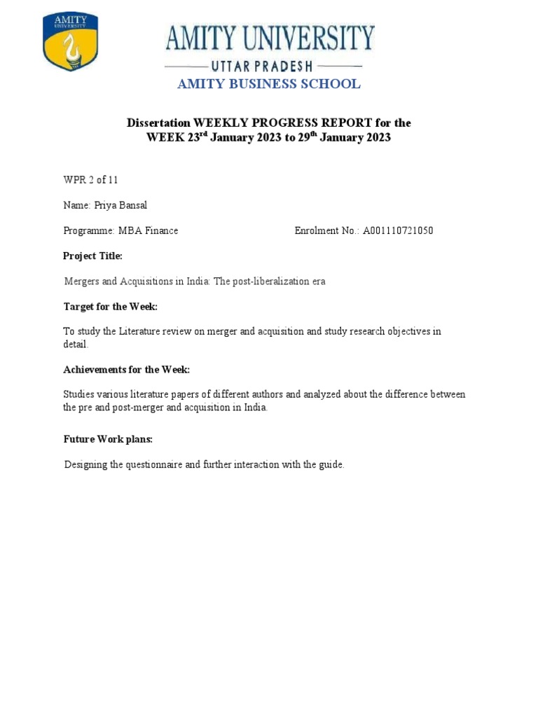 Priya Bansal WPR Report Week 1 | PDF