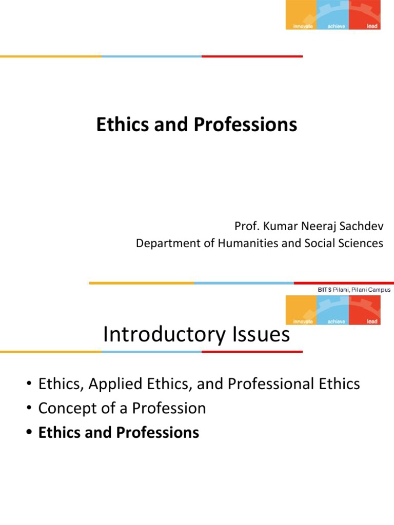 Ethics and Profession | PDF | Profession | Professional Ethics