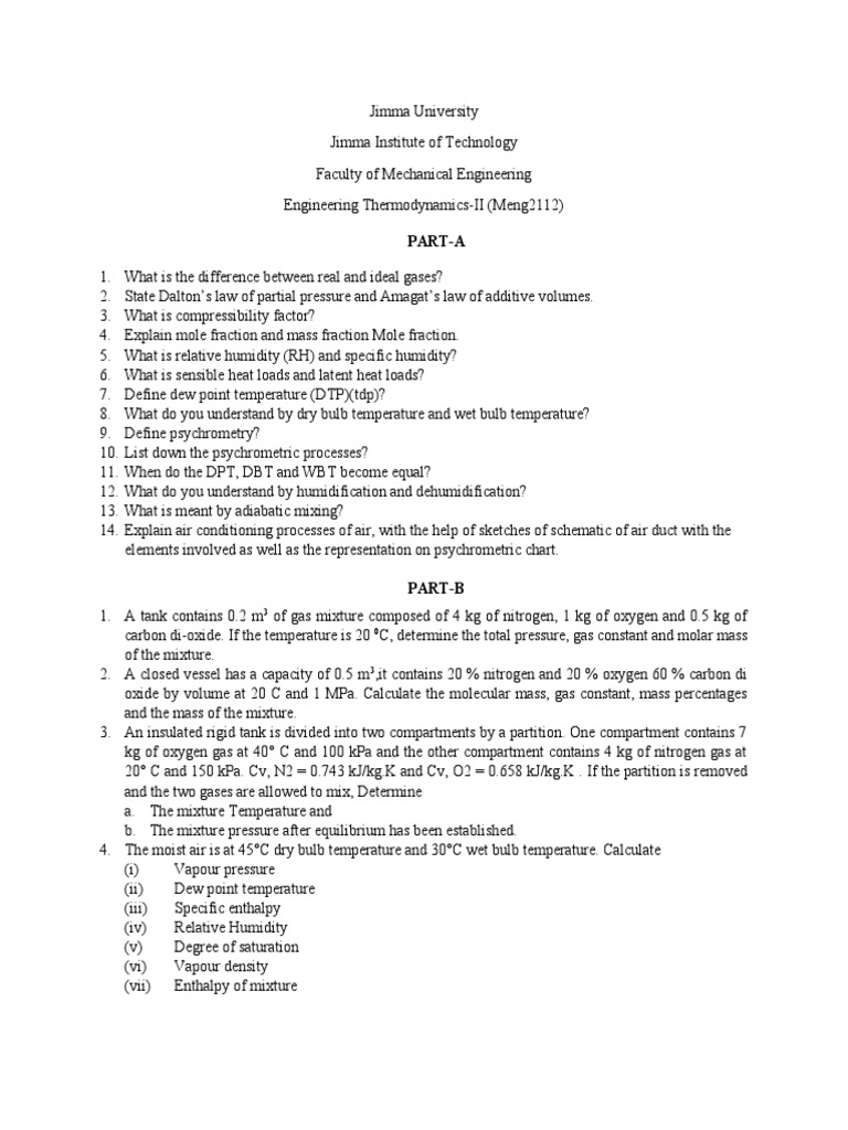 Understanding Thermodynamic Concepts and Psychrometric Processes through the Analysis of Gas ...