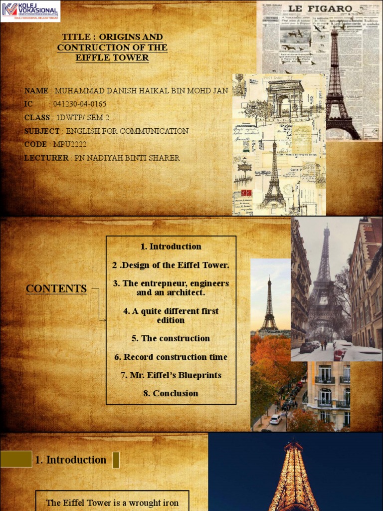 History of Eiffle Tower Presentation | PDF