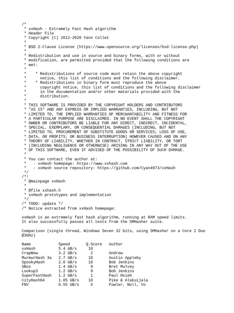 Xxhash | PDF | Pointer (Computer Programming) | 64 Bit Computing