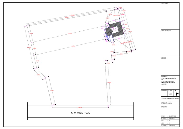Hostel Block Marking Layout | PDF