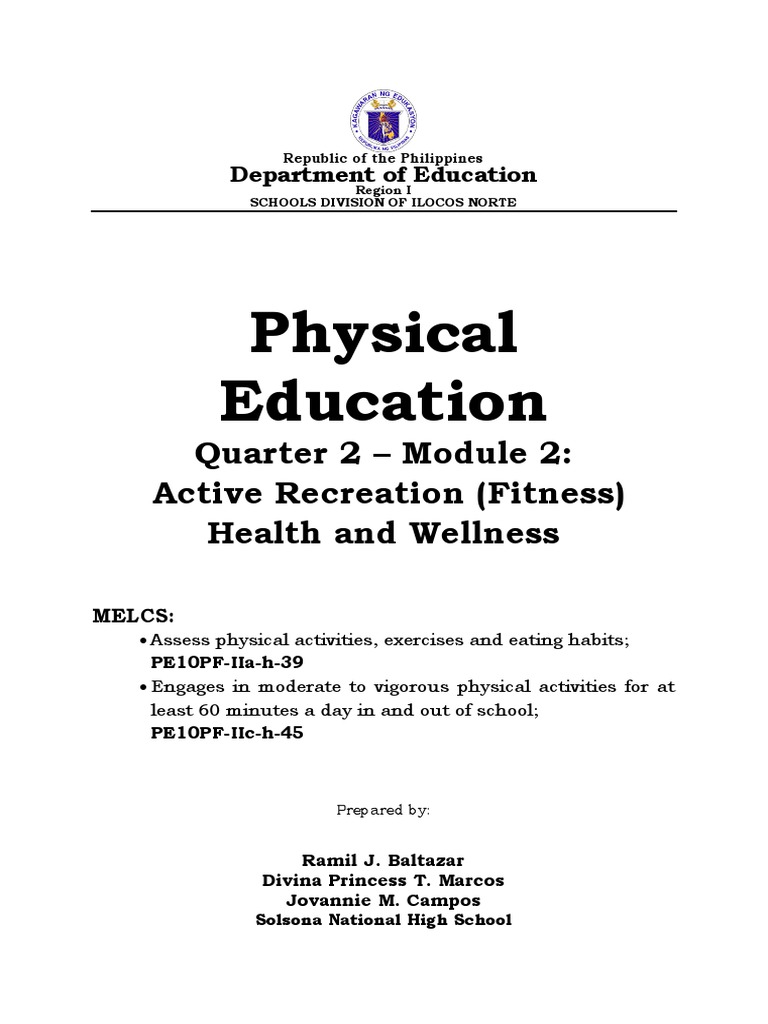 PE-10-Quarter2-Week3-4-Module2 (Health&Wellness) - Baltazar - Ramil.et Al | PDF | Cognition ...
