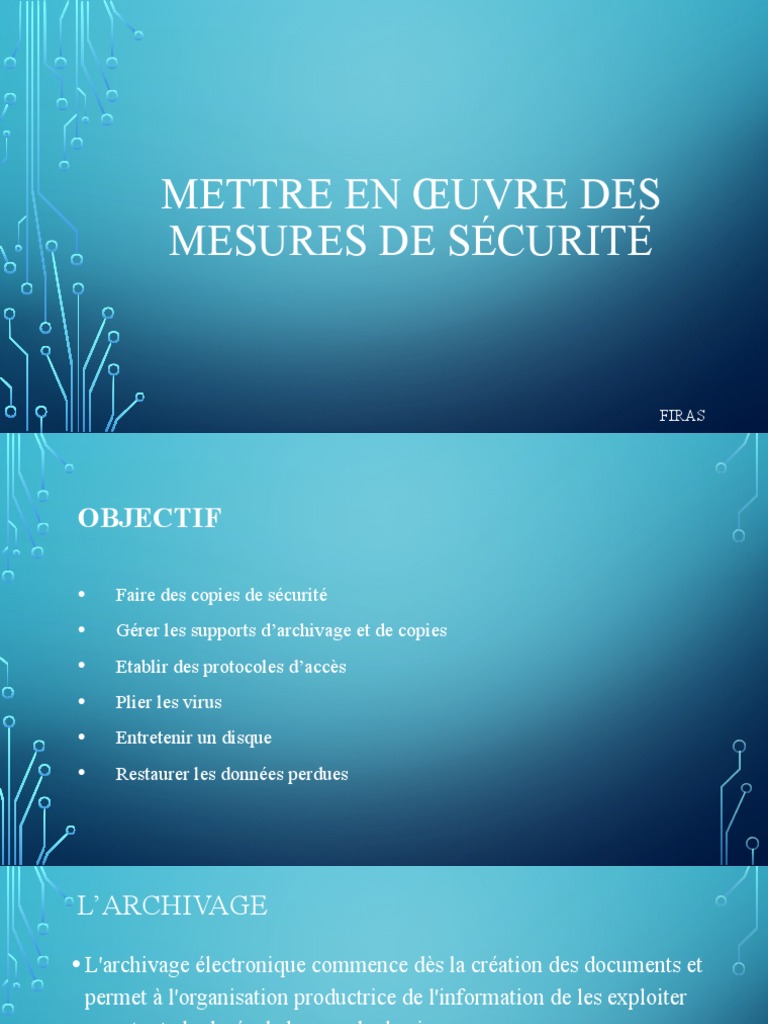 Mettre en Œuvre Des Mesures de Sécurité | PDF | Informatique | Gestion ...