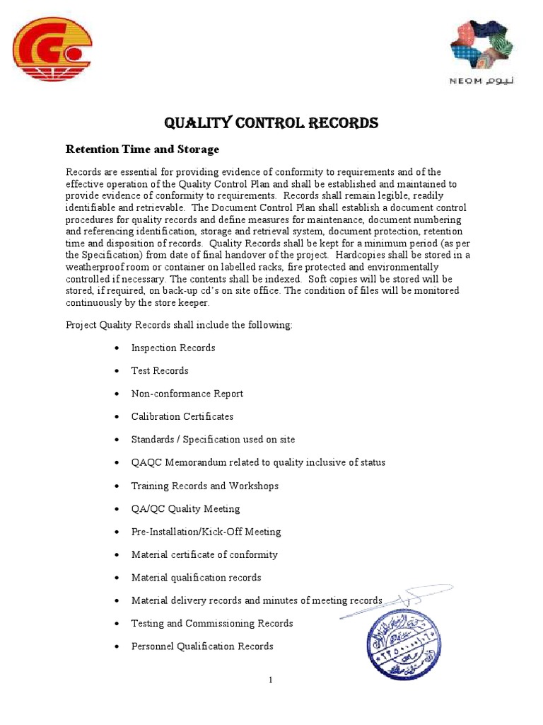 QAS 16 - Quality Control Records | PDF
