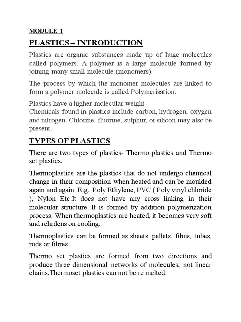 PMT Module 1 | PDF | Polyurethane | Polyethylene