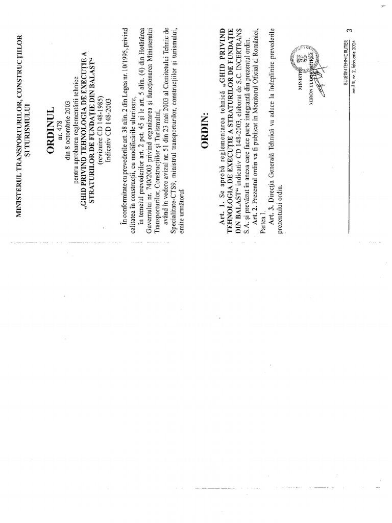 CD 148-2003 Ghid Pentru Tehnologia de Executie A Straturilor Din Balast PDF | PDF