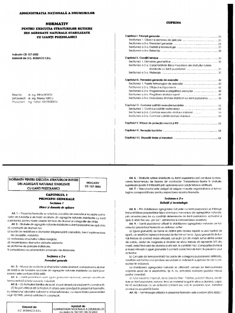 CD 127-2002 Normativ Pentru Executia Straturilor Rutiere Din Agregate ...