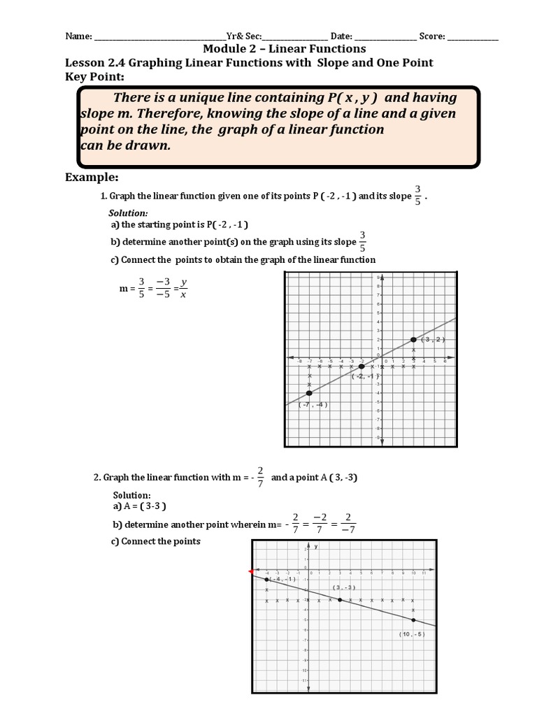 Graphing Linear Functions Guide | PDF