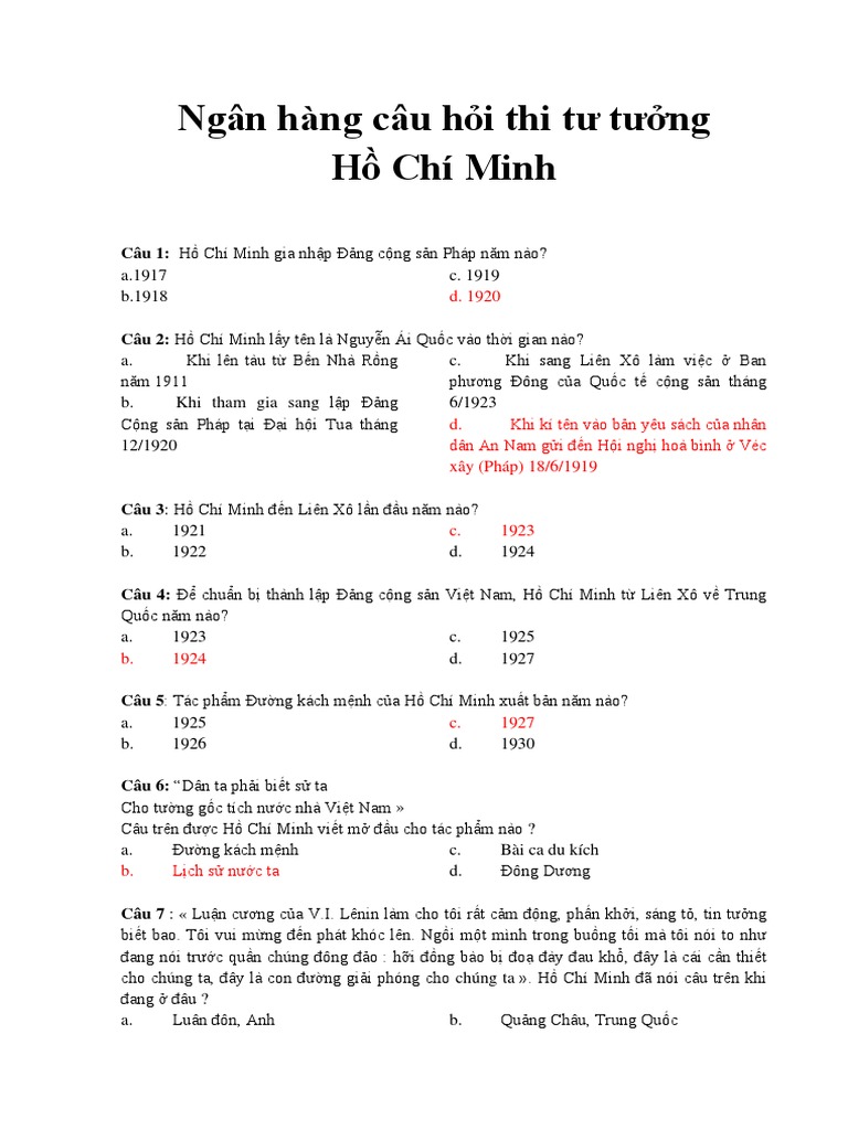Ngân Hàng Thi TTHCM ONLINE | PDF