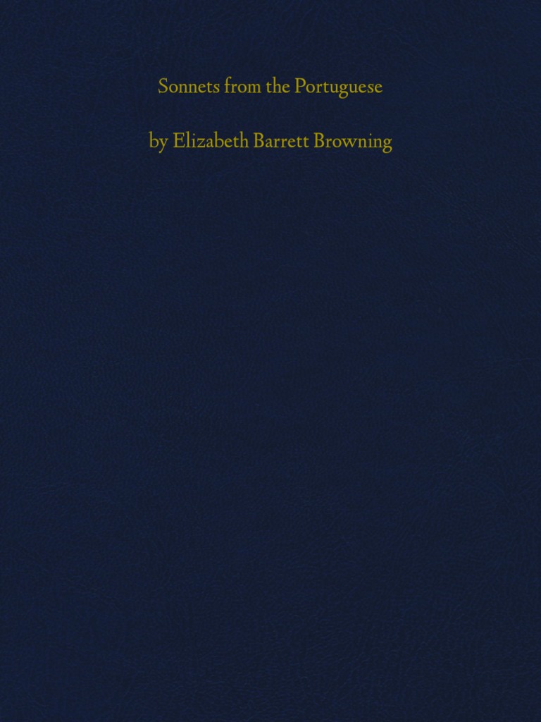Sonnets From The Portuguese | PDF | Thou