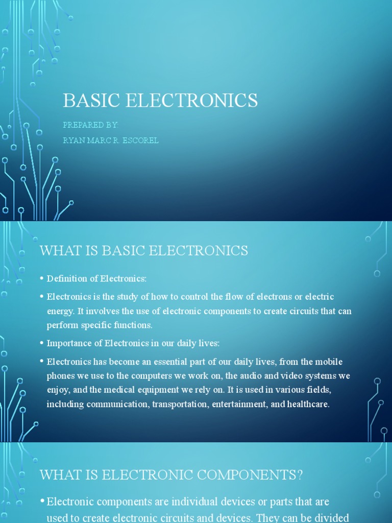 Basic Electronics - PPT - Escorel - v2 | PDF | Electronic Component ...