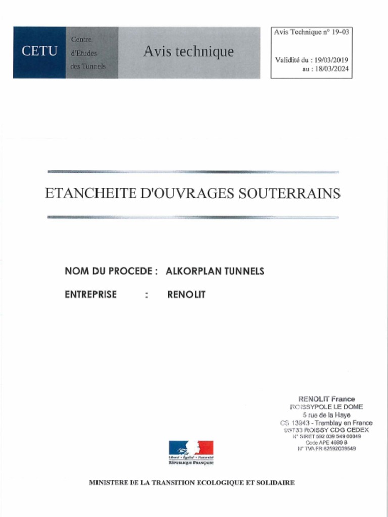 Avis Technique Cetu 2019-03-19 | PDF