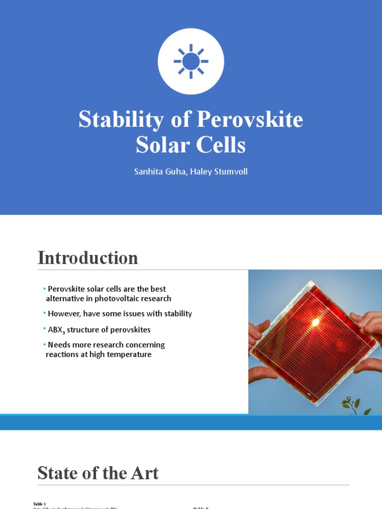 Stability of Perovskite Solar Cells Edit1 | PDF | Solar Cell | Energy ...