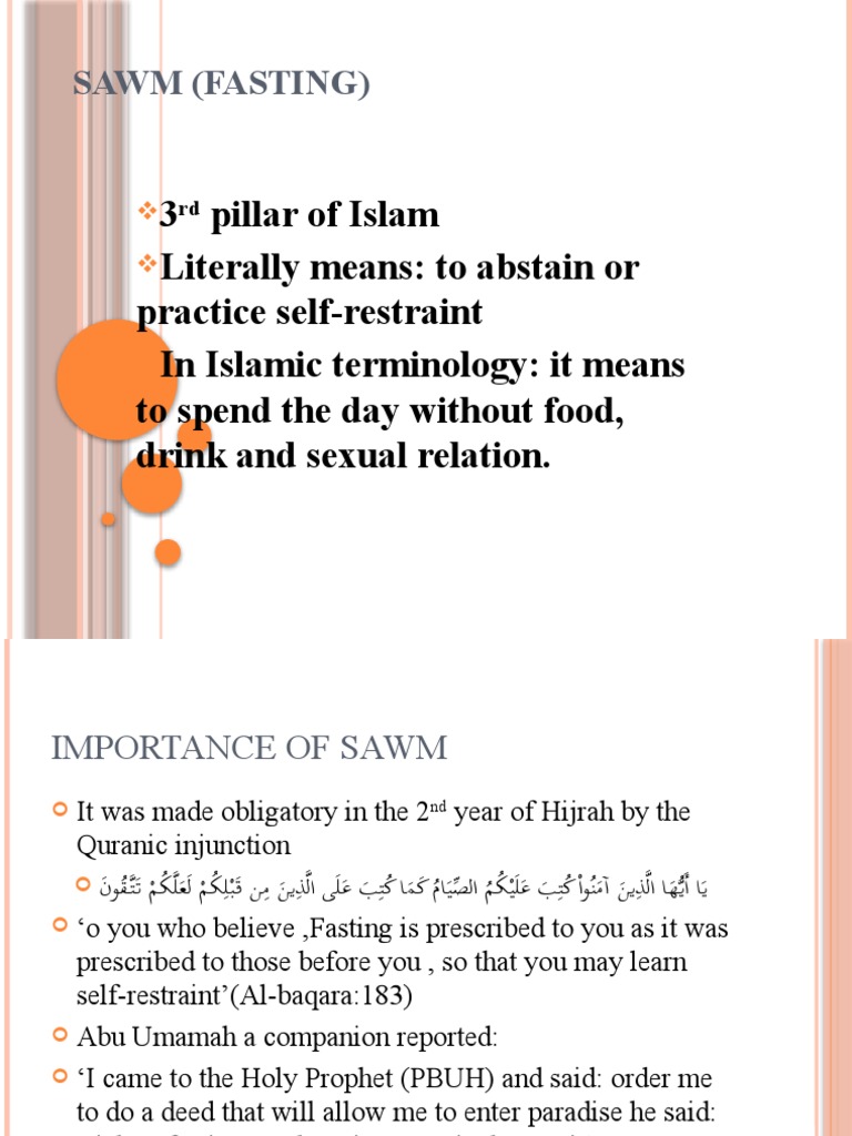 Sawm (Fasting) | PDF | Hajj | Surah