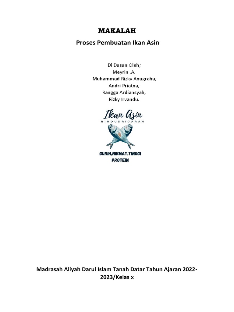Makalah Proses Pembuatan Ikan Asin PDF | PDF