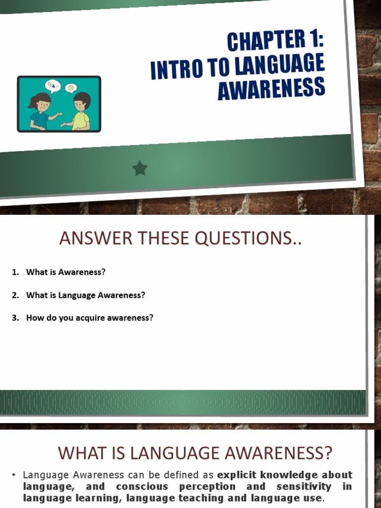 Chapter 1 - Introduction To Language Awareness | PDF | Learning | Awareness