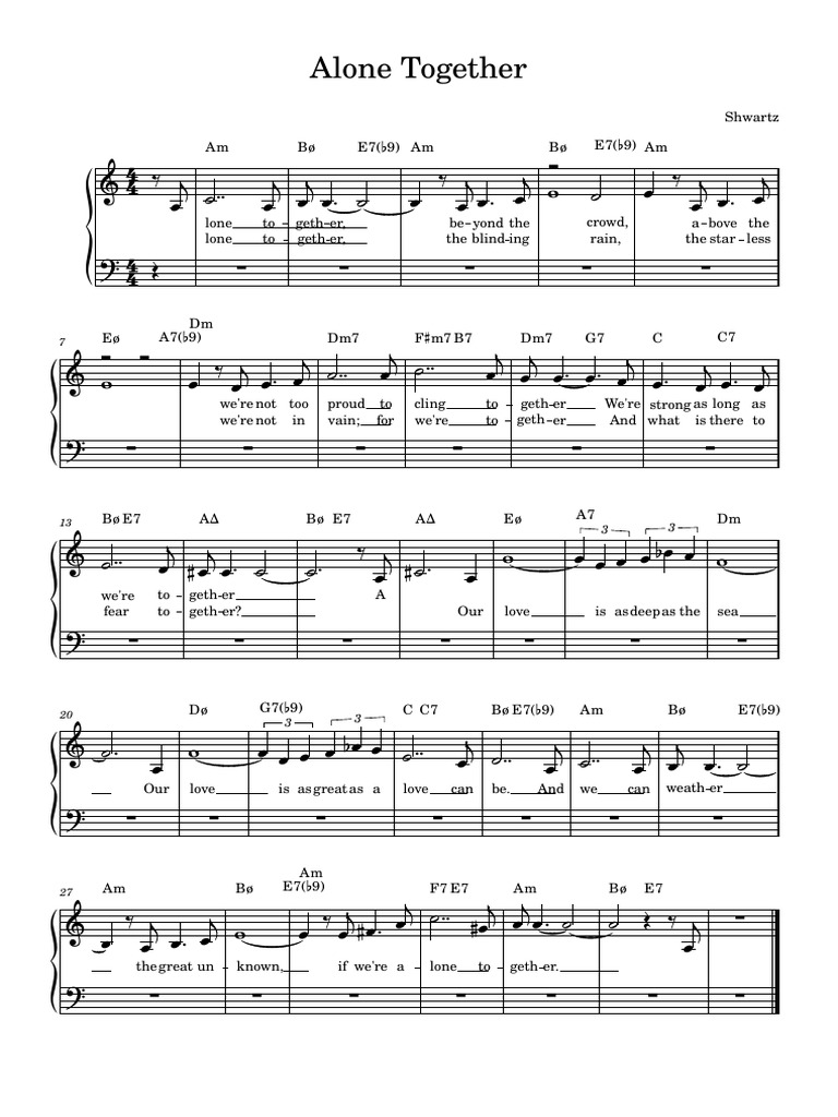 Jazz Sheet Music: Alone Together | PDF