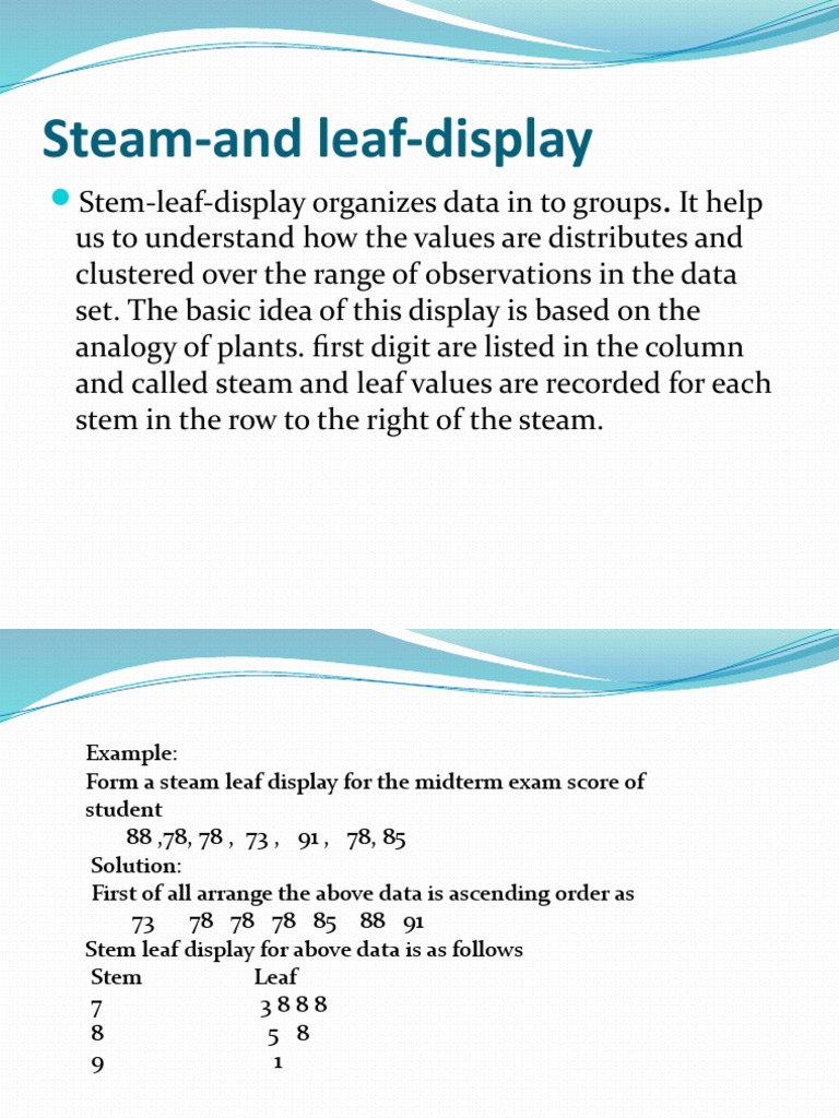 Steam and - Leaf Display | PDF | Probability Distribution | Statistics