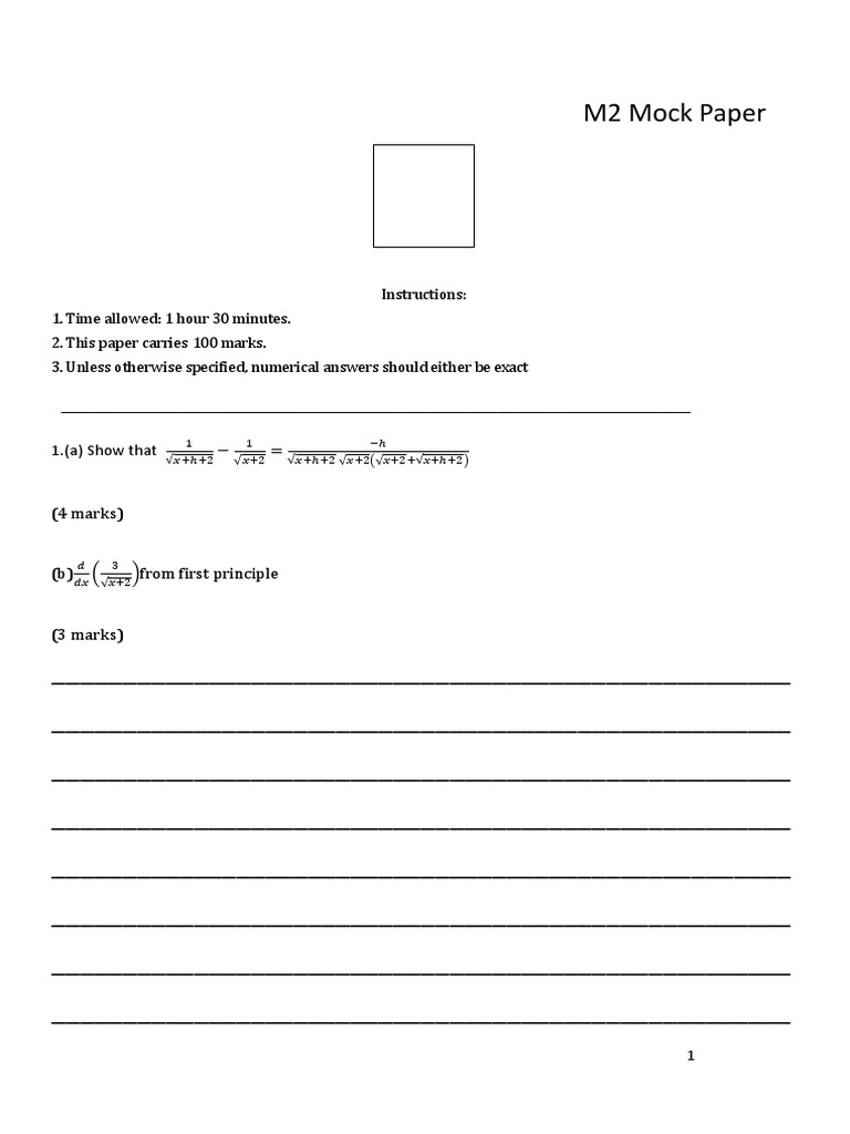 m2 Real Mock PDF | PDF | Mathematical Physics | Elementary Mathematics