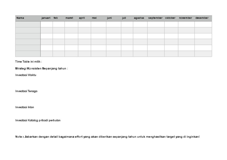 Contoh Time Table PDF | PDF