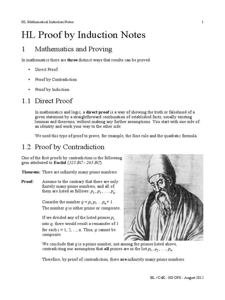 HL Induction Notes | PDF | Mathematical Proof | Prime Number