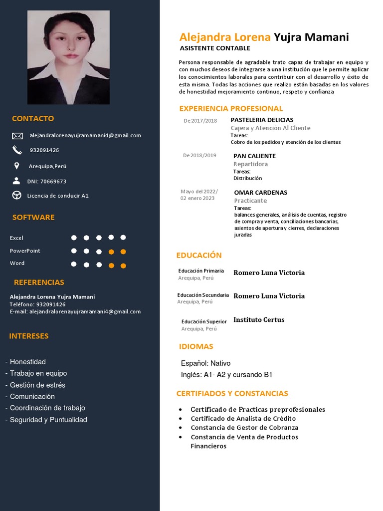CV ALEJANDRA LORENA YUJRA MAMANI.pdf | PDF
