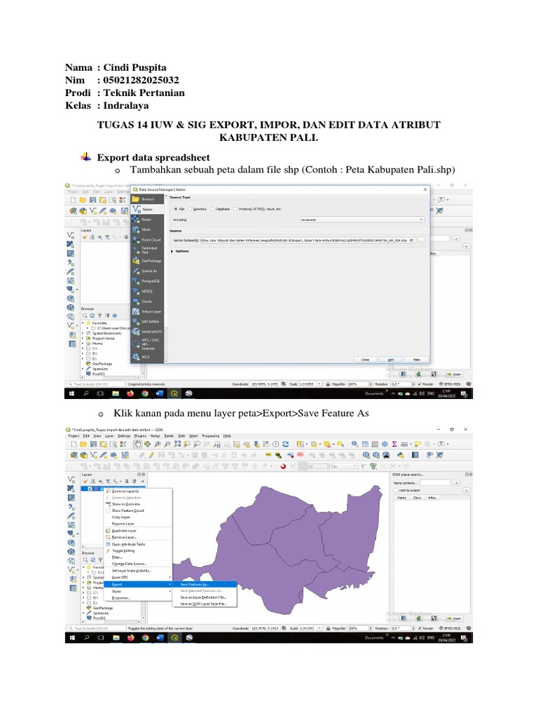 Cindi Puspita - 05021282025032 - Tugas 14 Export, Import Dan Edit Data Atribut | PDF