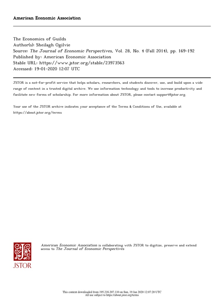 The Economics of European Guilds | PDF | Guild | Market (Economics)
