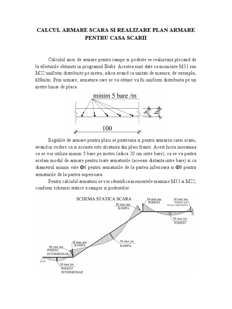 Calcul Si Plan Armare Scara | PDF