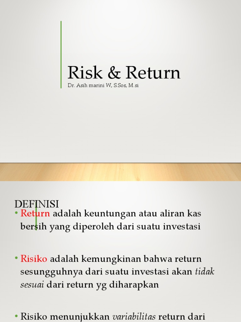 4 .Risk and Return | PDF