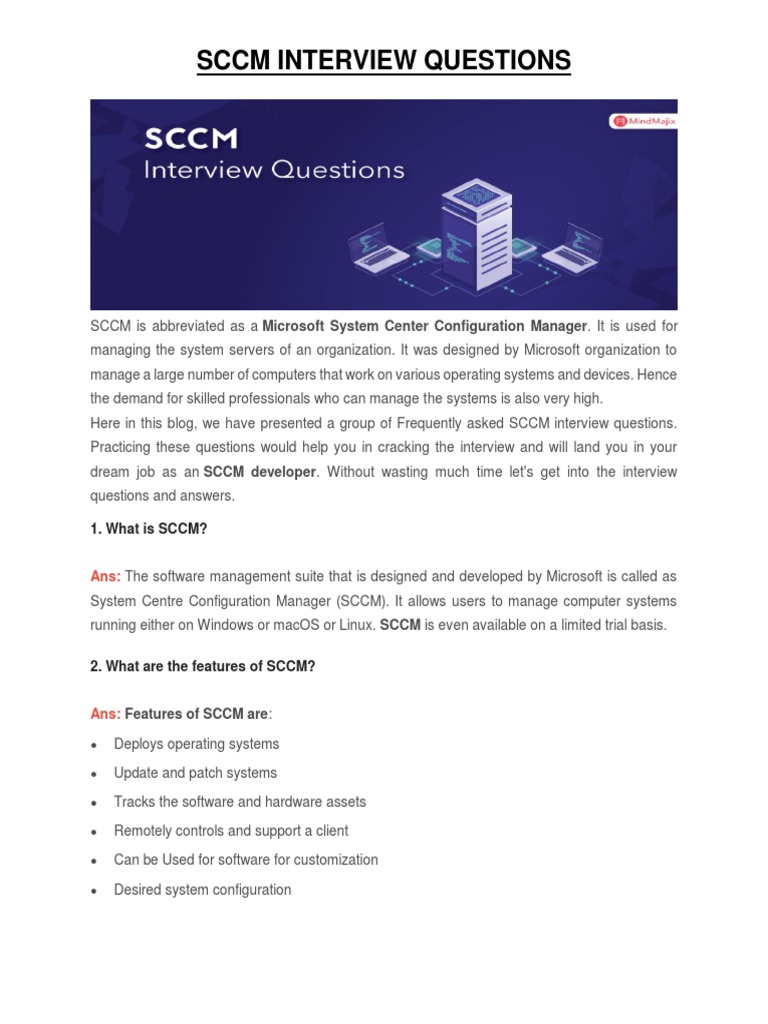 SCCM Interview Questions | PDF