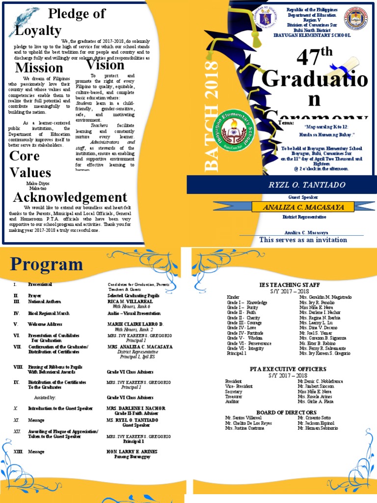 Graduation 2017 2018 Program | PDF