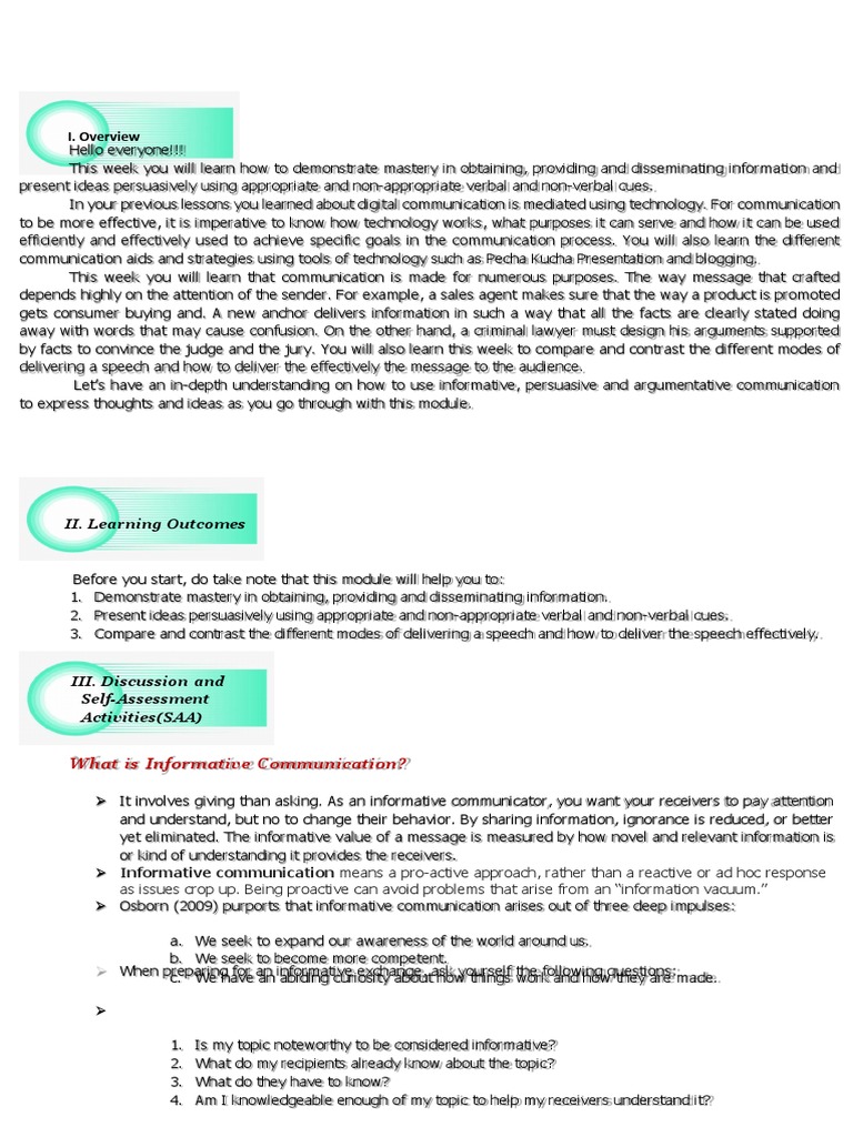 Module For Asynchronous Class In Purposive Communication Pdf Public Speaking Communication